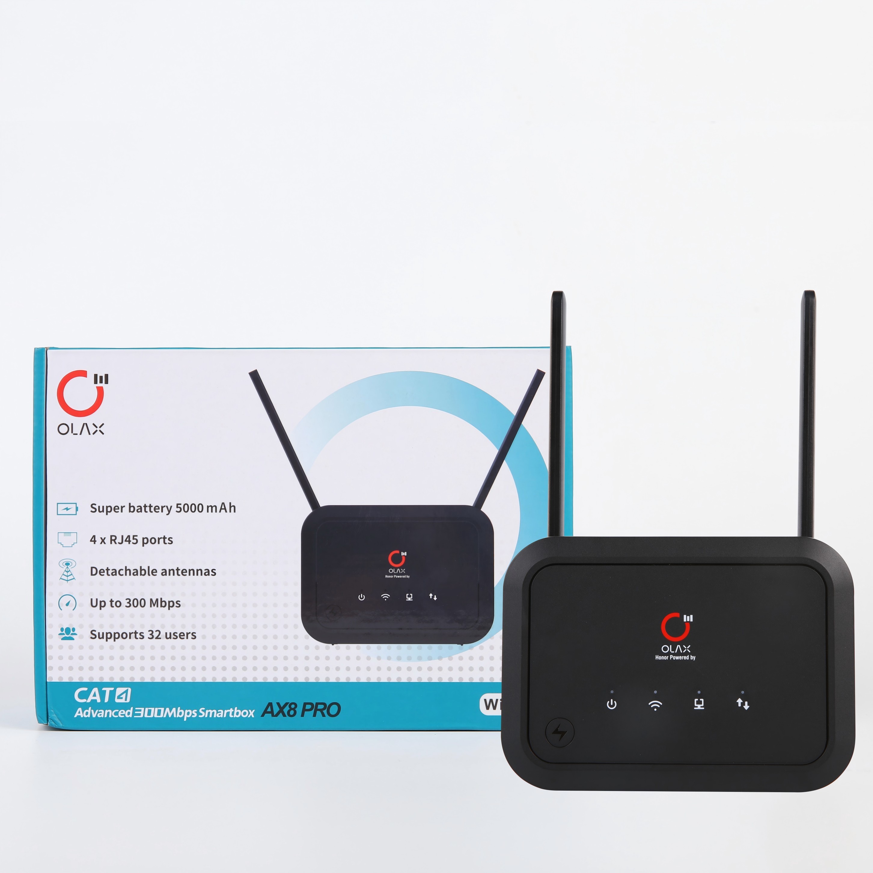 OLAX AX8 Pro CAT4 WIFI 6 5000mah Batería Europa Bandas con SMA Antenna ...